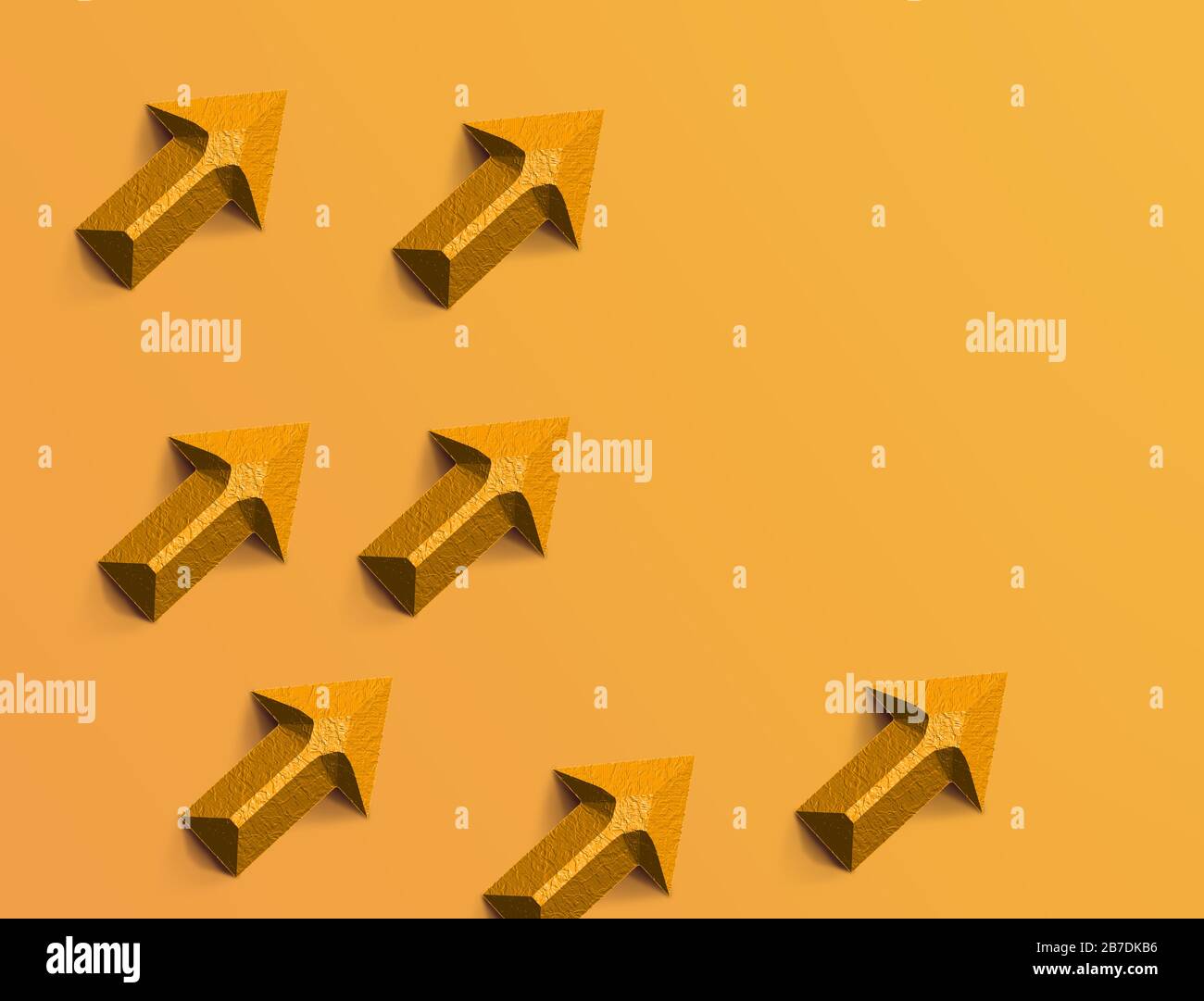 Rising golden arrows. In a gold-colored background. Rise Stock Photo ...