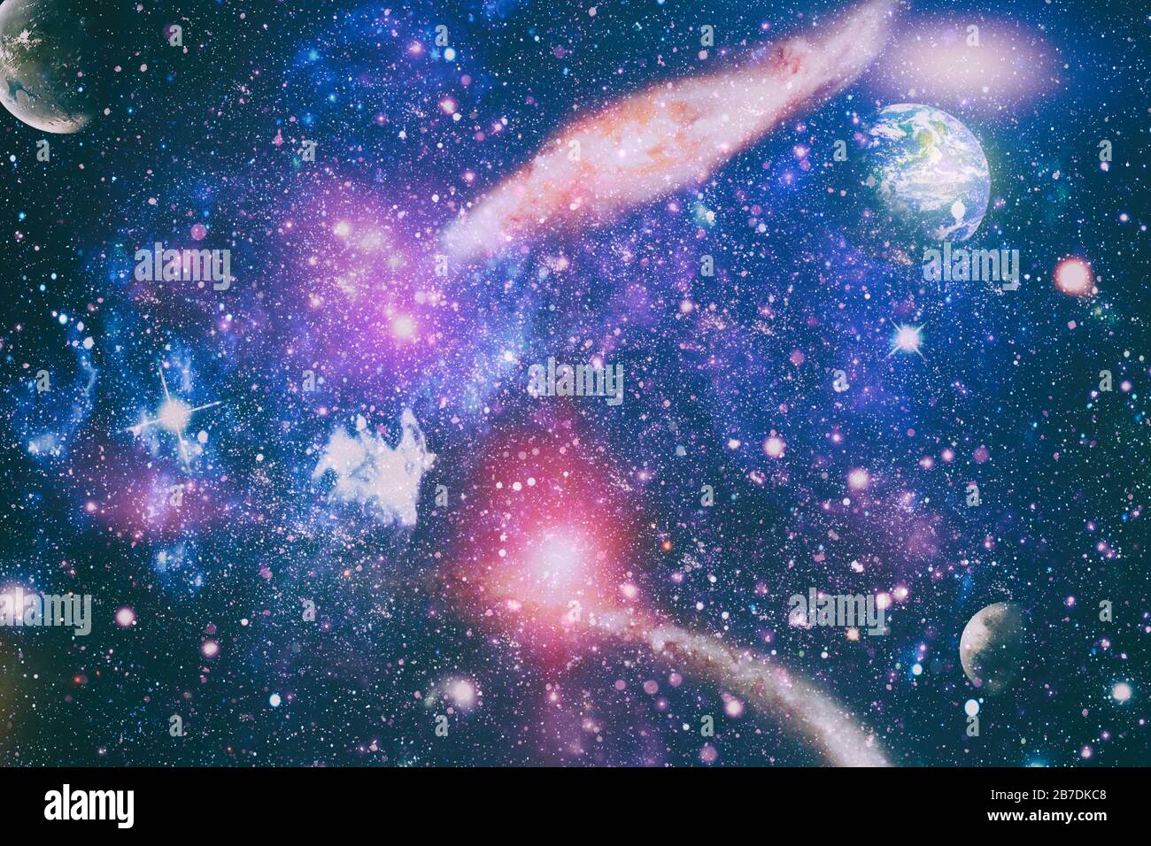 space of the galaxy ,atmosphere with stars at dark background. Elements ...