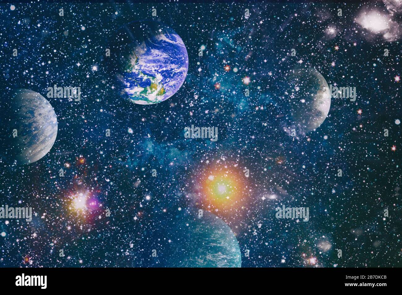 space of the galaxy ,atmosphere with stars at dark background. Elements ...