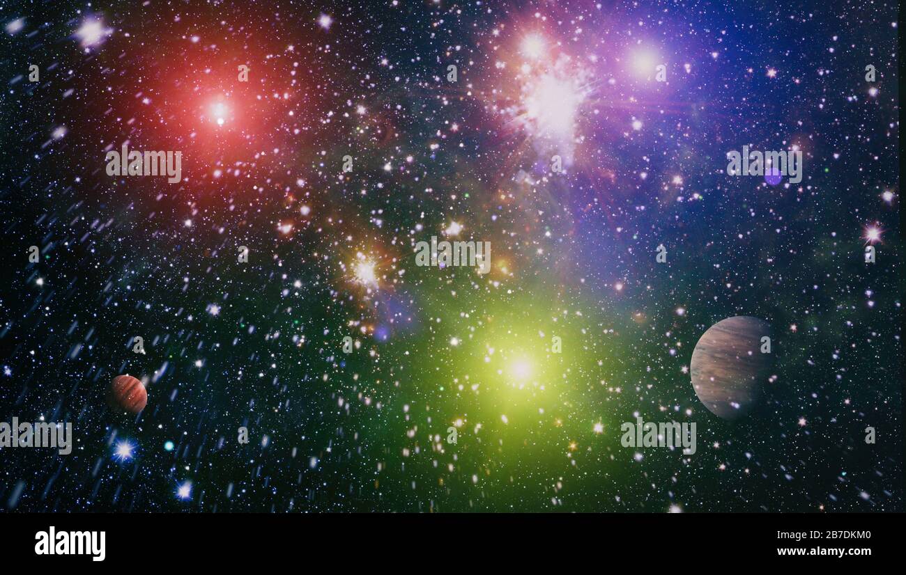 Galaxy in outer space nebula and open cluster of stars in the universe ...