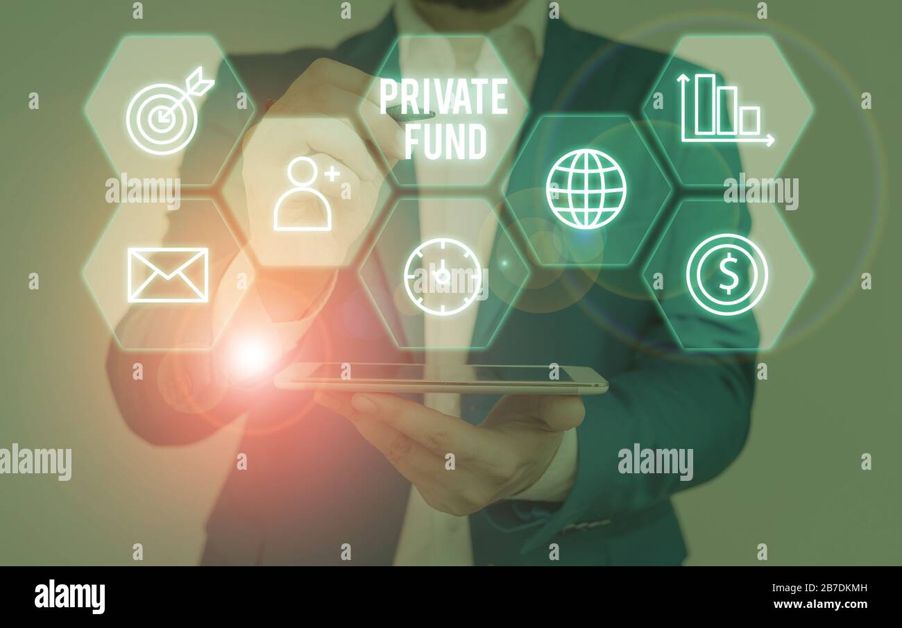 Writing note showing Private Fund. Business concept for collective ...