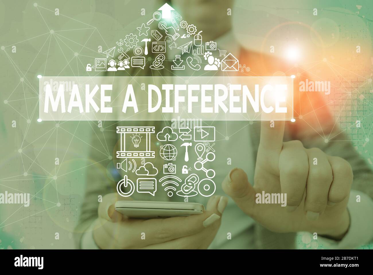 Writing note showing Make A Difference. Business concept for have ...