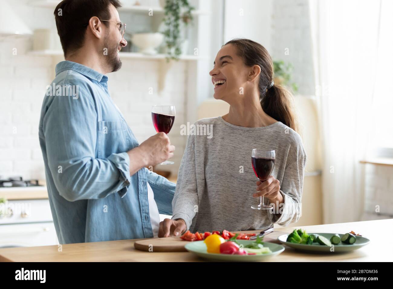 Loving couple having romantic dinner hi-res stock photography and ...