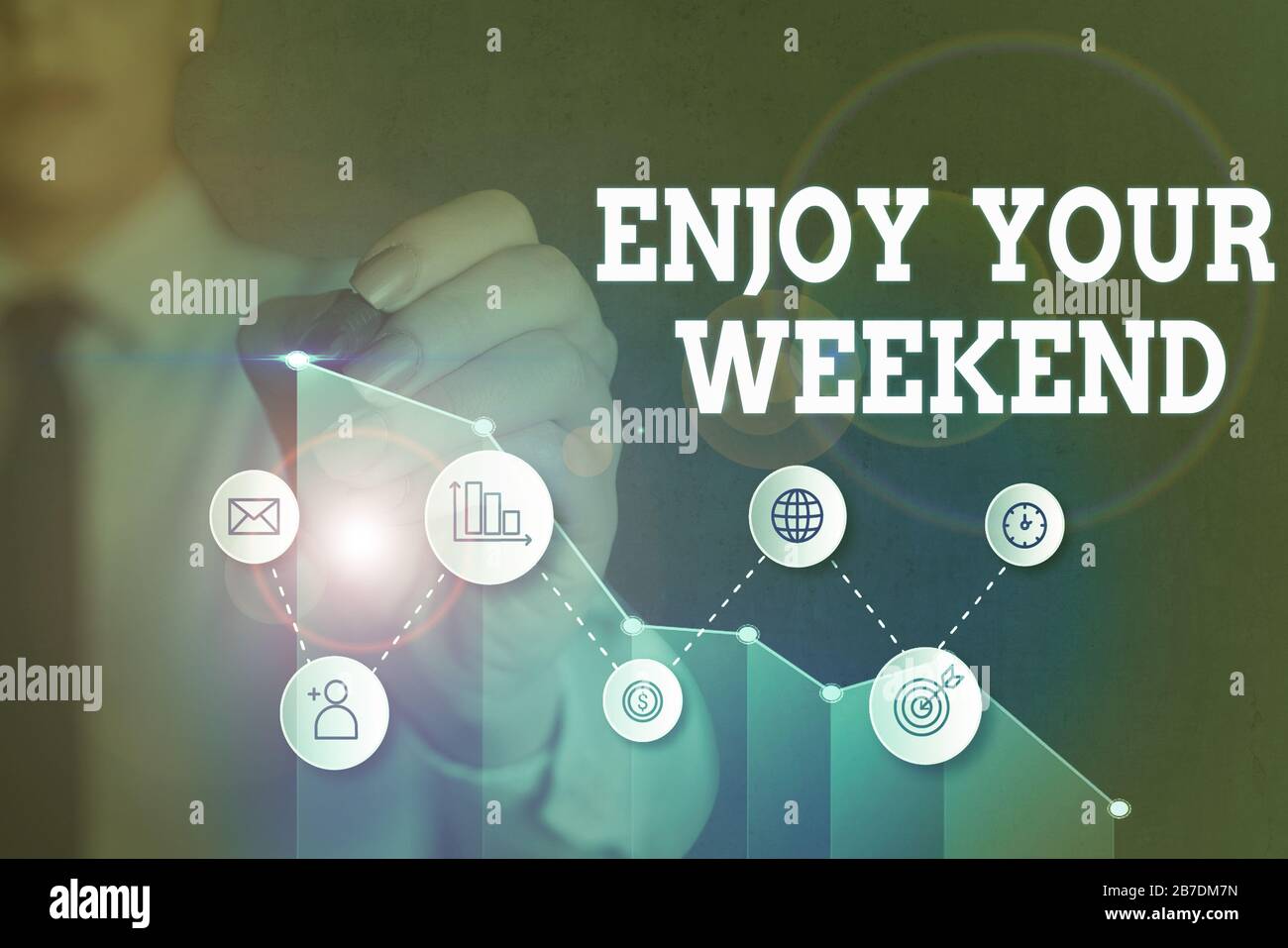 Conceptual hand writing showing Enjoy Your Weekend. Concept meaning ...