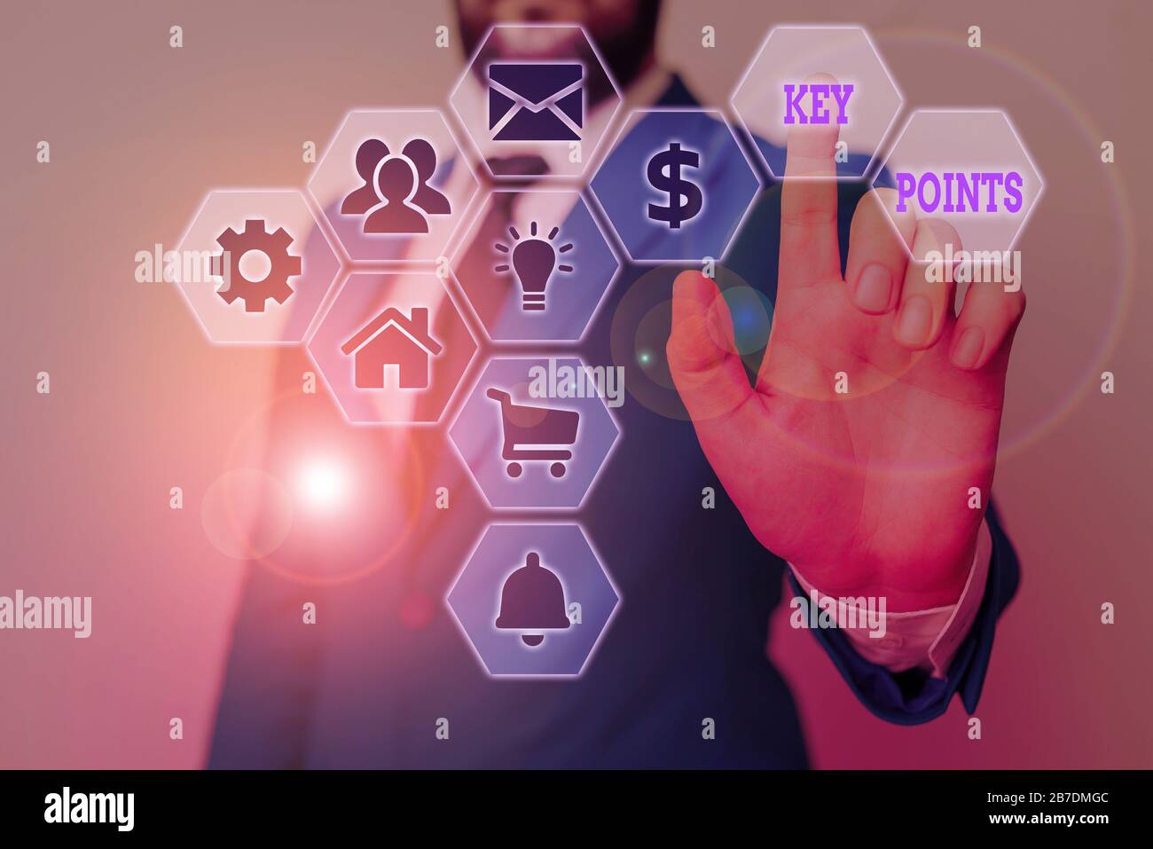 Text sign showing Key Points. Business photo showcasing most important ...