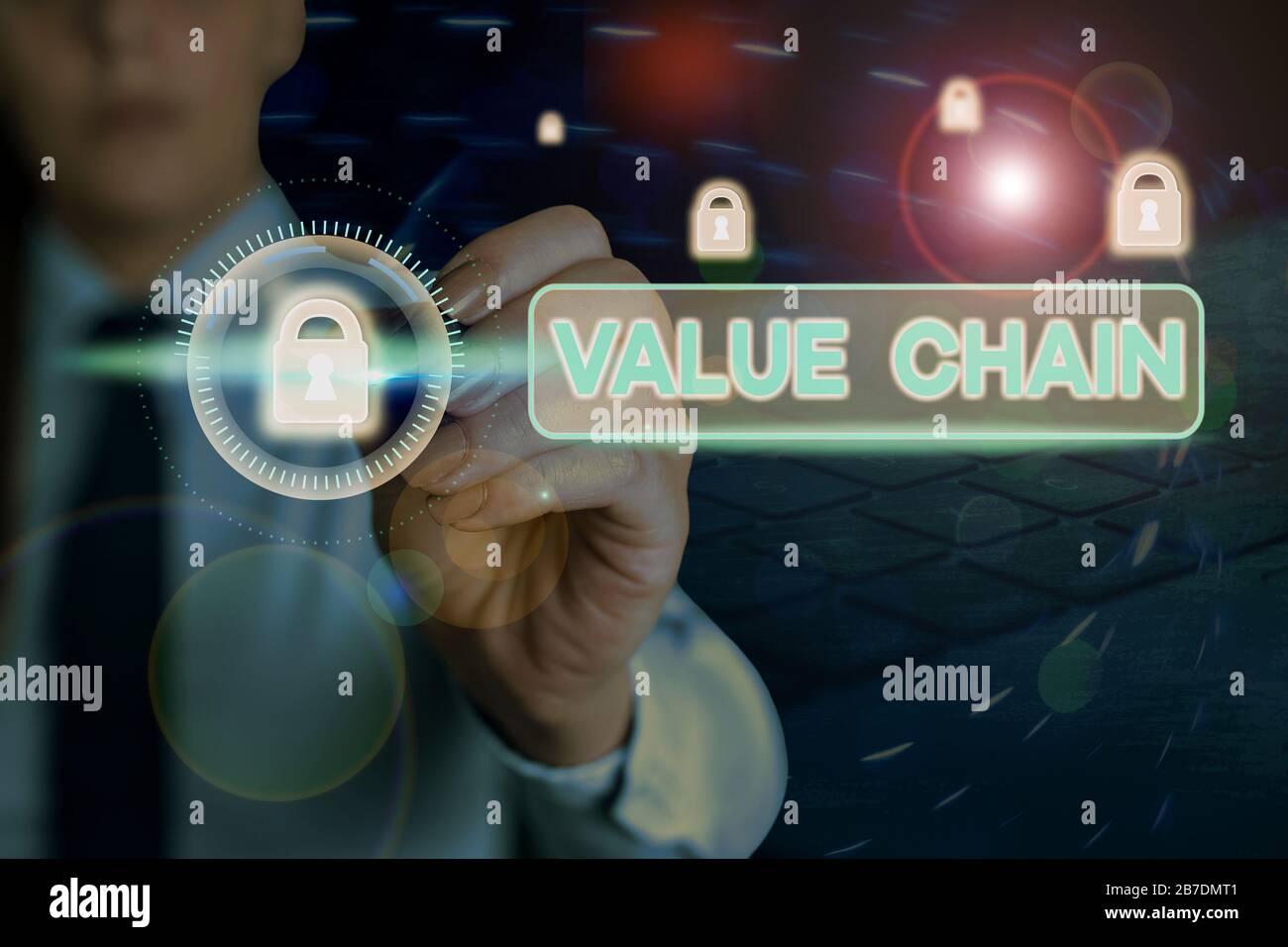 Writing note showing Value Chain. Business concept for process or ...