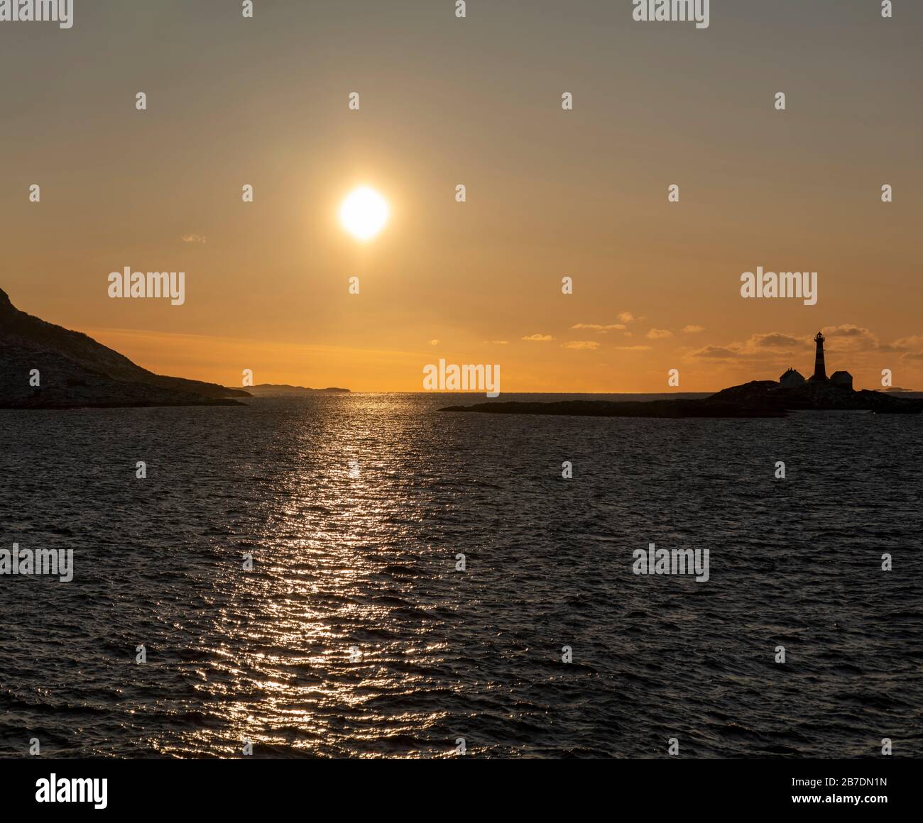 Landegode Lighthouse at sunset, Bodo, Norway Stock Photo - Alamy