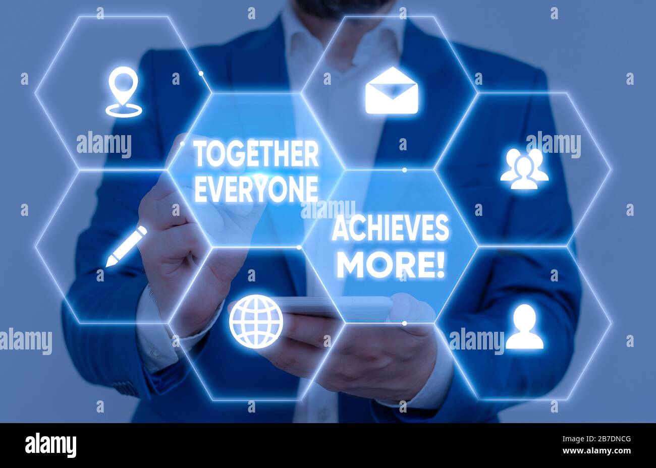 Handwriting text Together Everyone Achieves More. Conceptual photo ...