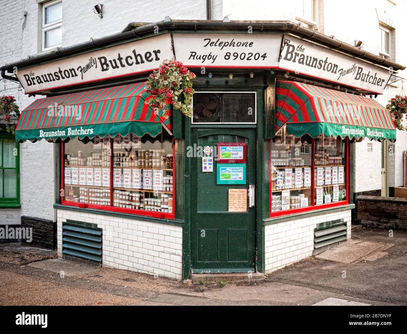 Family butcher shop in the village of Braunston near the Grand Union ...
