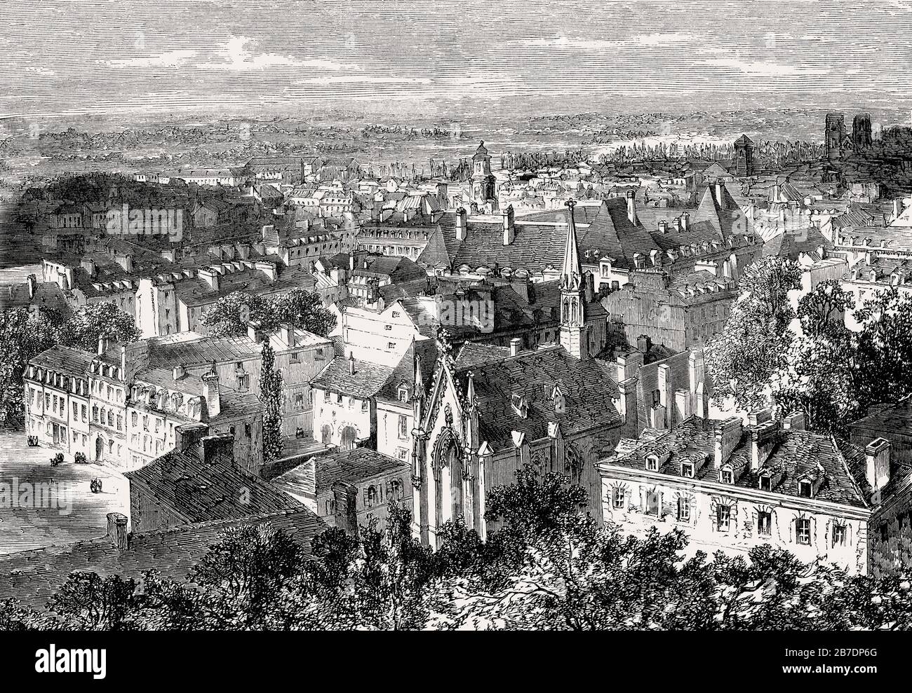 Historic view of Rennes, France, 19th century Stock Photo - Alamy