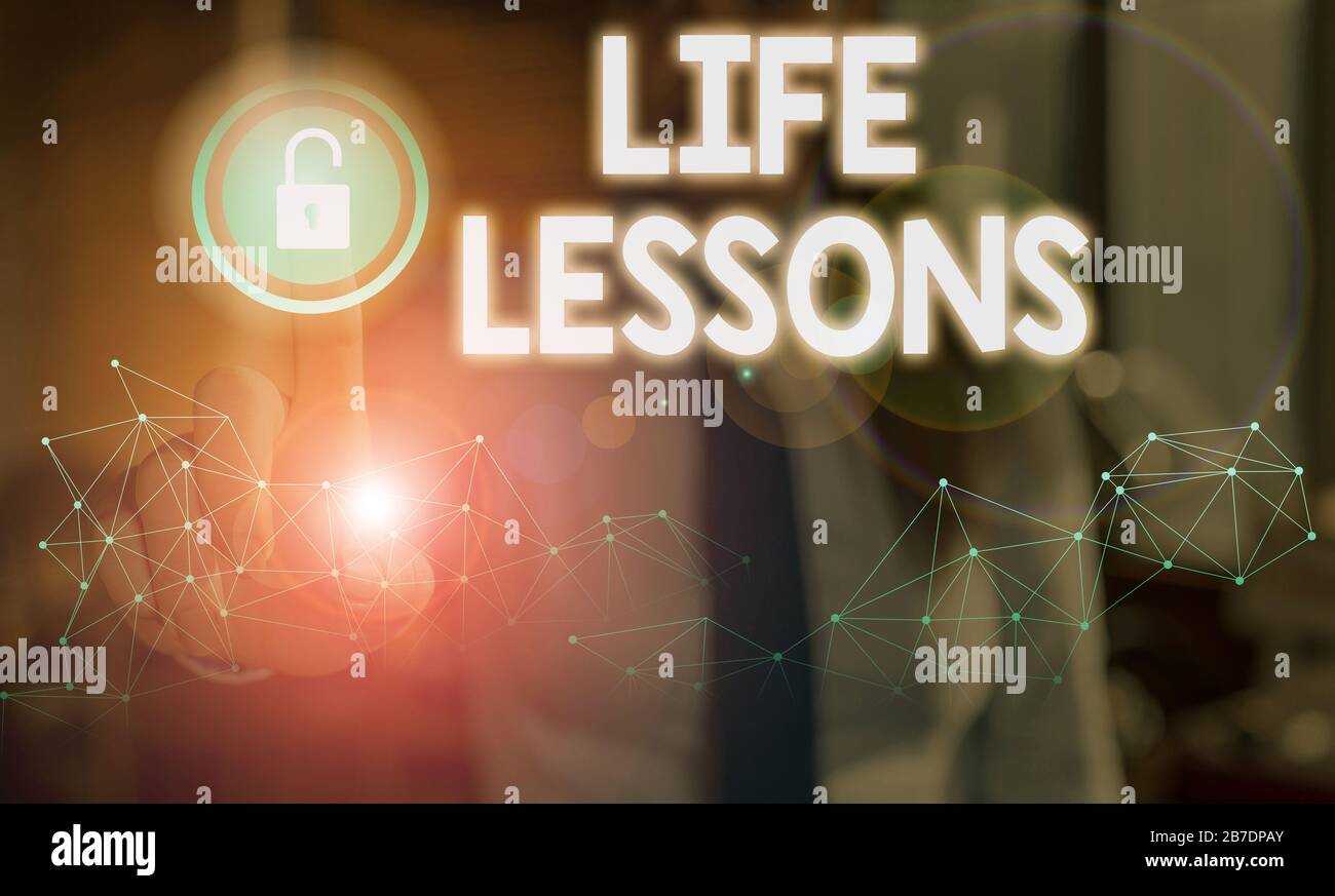 Writing note showing Life Lessons. Business concept for something which ...