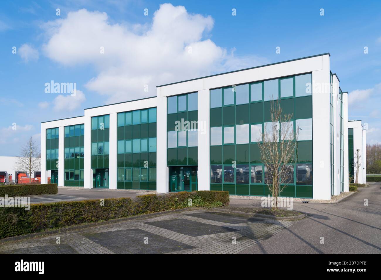 exterior of a modern green office building in the Netherlands Stock ...