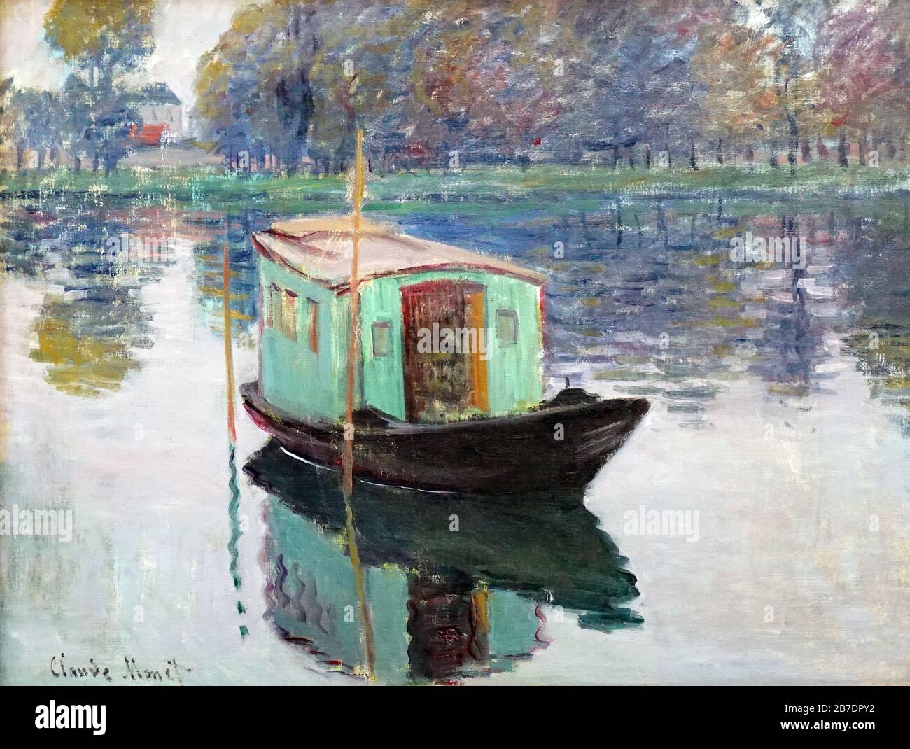 The Studio Boat or Monet's studio boat (1874) by Claude Monet.1840-1926 ...
