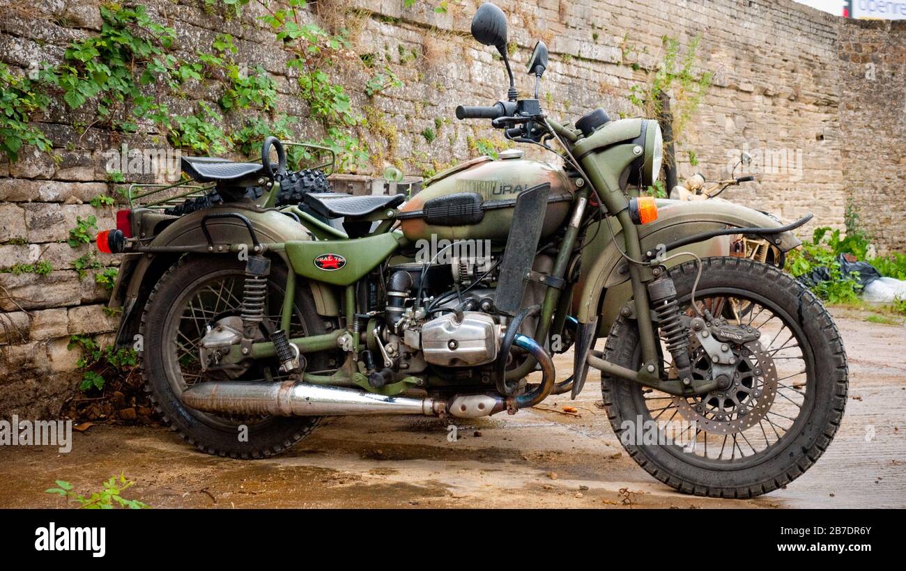 Old Restored Military Motorcycle, , Antique, Veteran, Motorbike, Vintage, Motor Bike Stock Photo ...