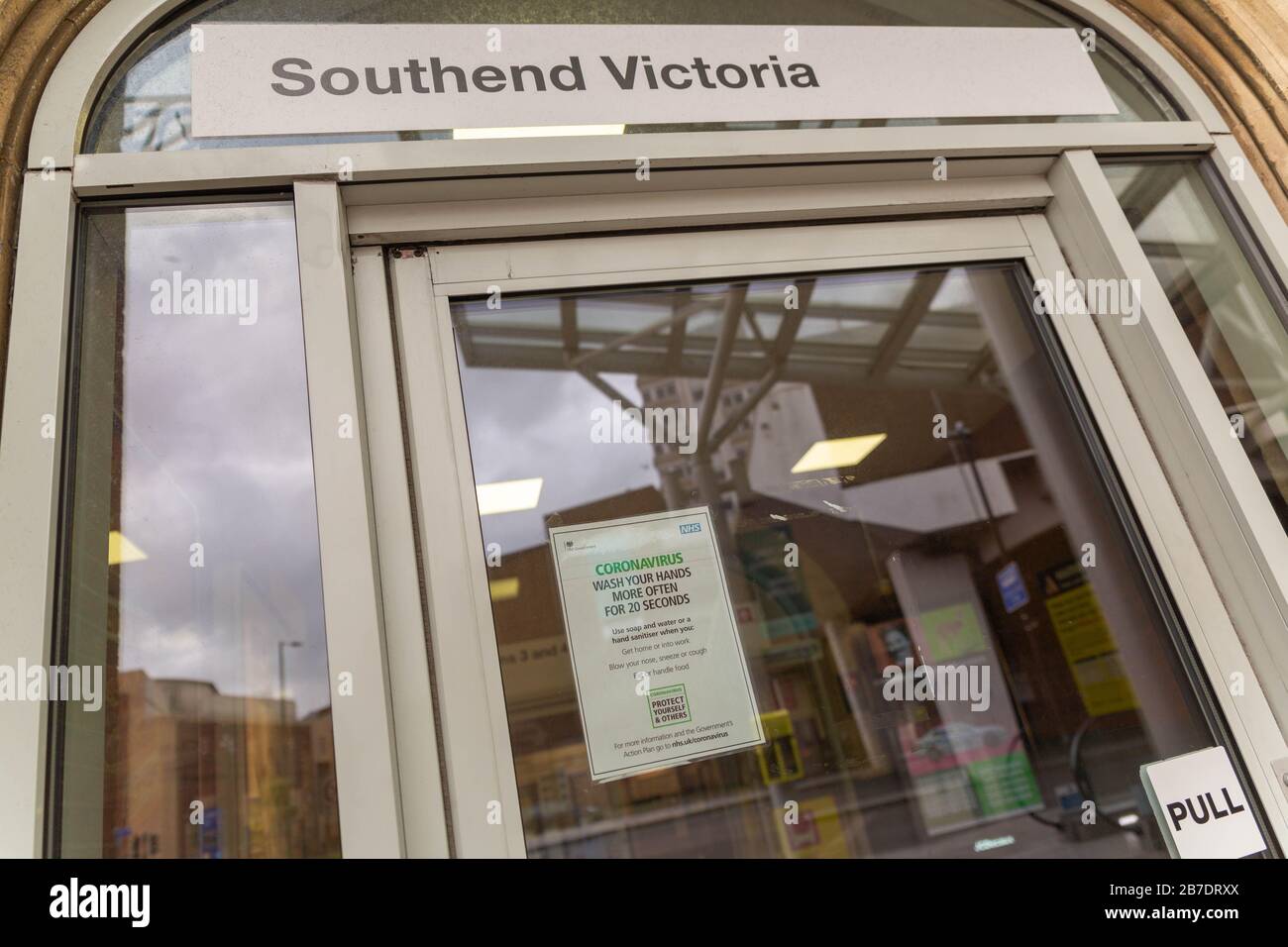 Southend-on-Sea, UK. 15th Mar, 2020. Coronavirus advice signs on the ...