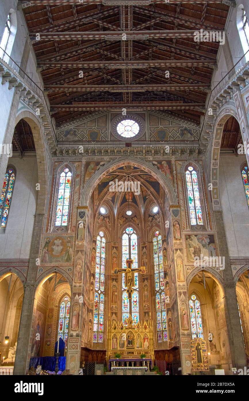 FLORENCE ITALY INTERIOR SANTA CROCE CHURCH THE FRANCISCAN BASILICA ...