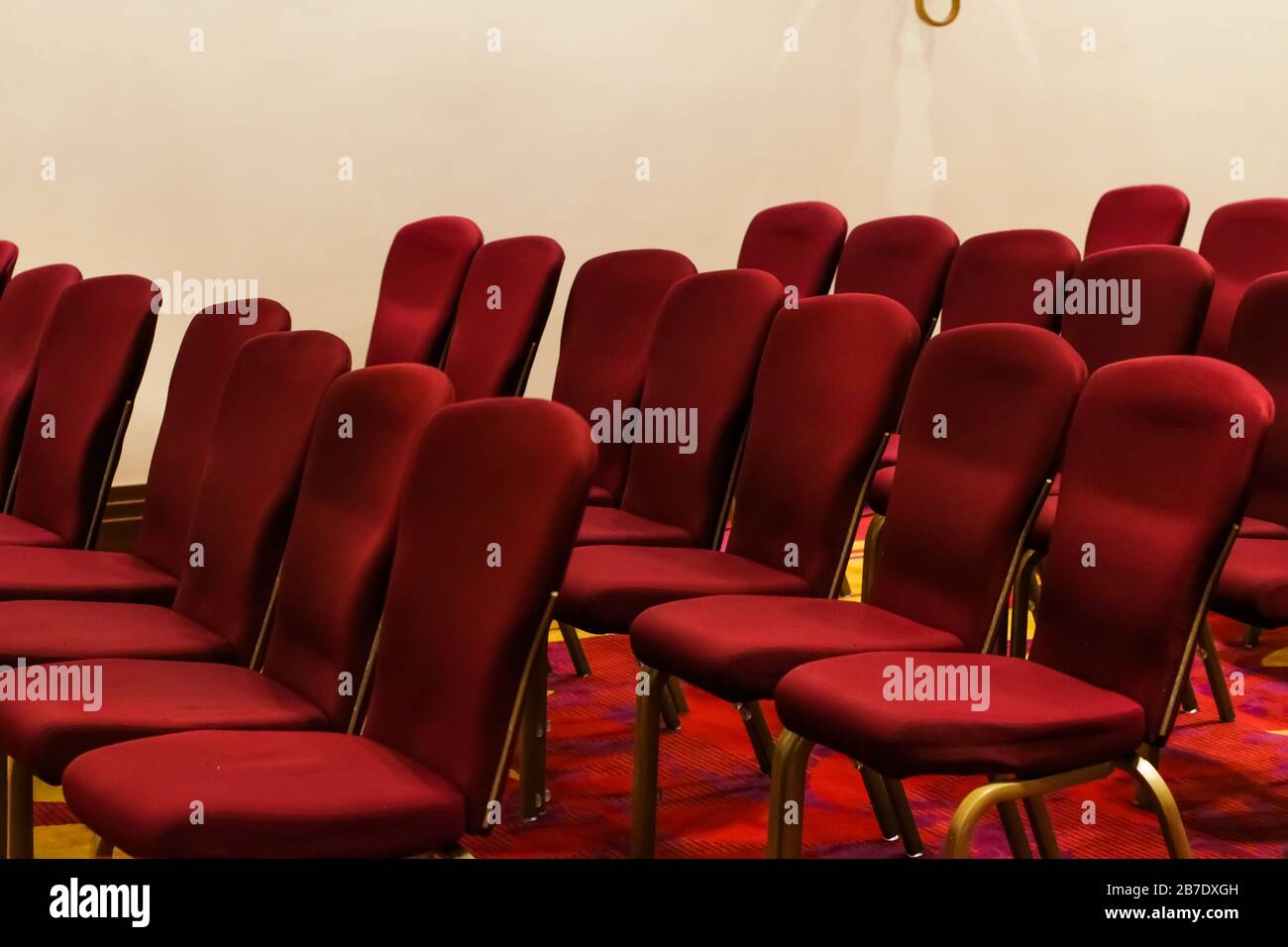 Empty chairs in a hotel conference room, business and interior design ...