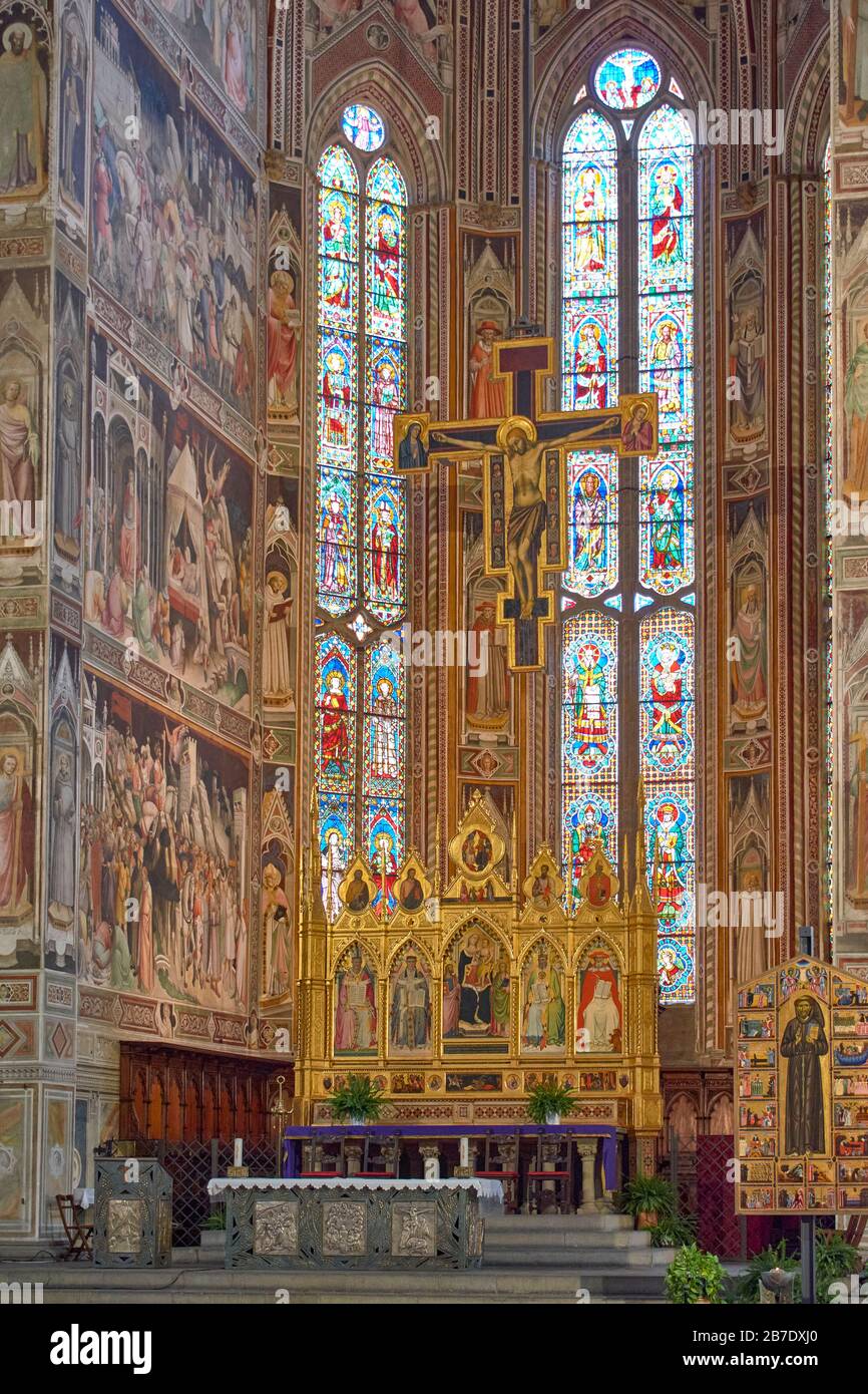 FLORENCE ITALY INTERIOR SANTA CROCE CHURCH THE FRANCISCAN BASILICA THE ...