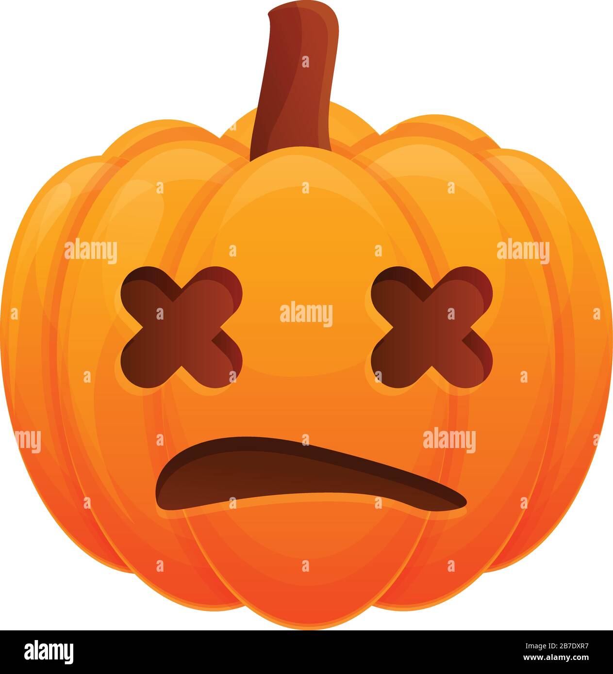 Shocked pumpkin icon. Cartoon of shocked pumpkin vector icon for web ...