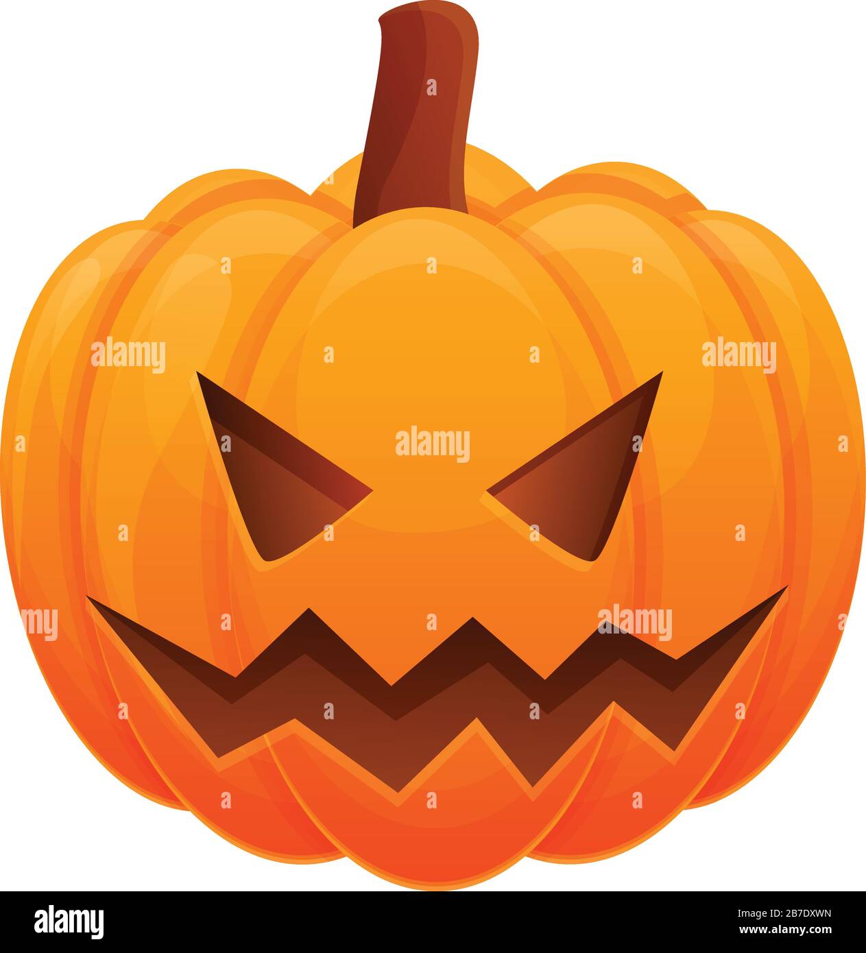 Angry magic pumpkin icon. Cartoon of angry magic pumpkin vector icon ...