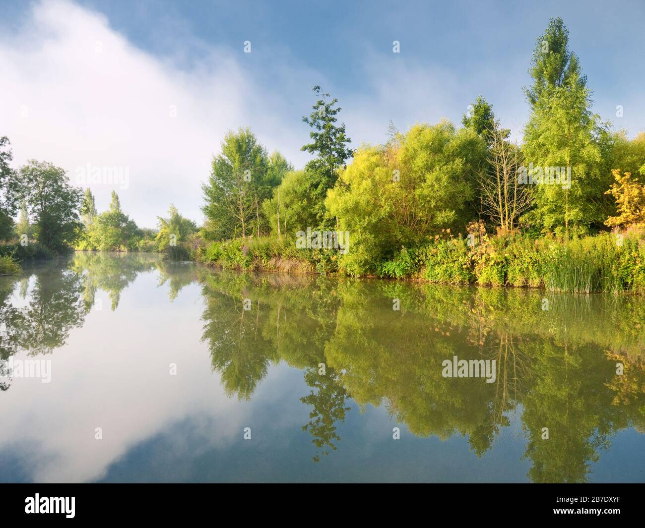 Reflections on the River Thames, Oxfordshire, England, UK Stock Photo ...