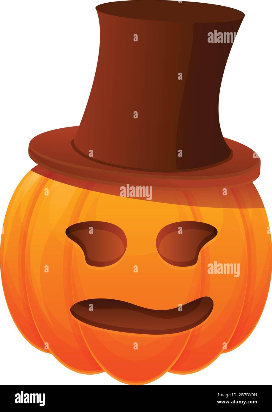 Pumpkin top hat icon. Cartoon of pumpkin top hat vector icon for web ...