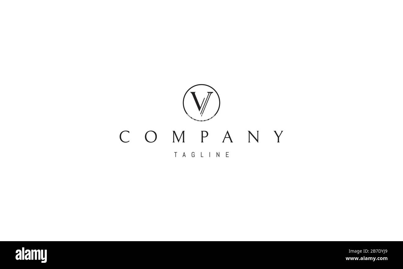 Vector logo on which an abstract image of a letter V in a circle Stock ...