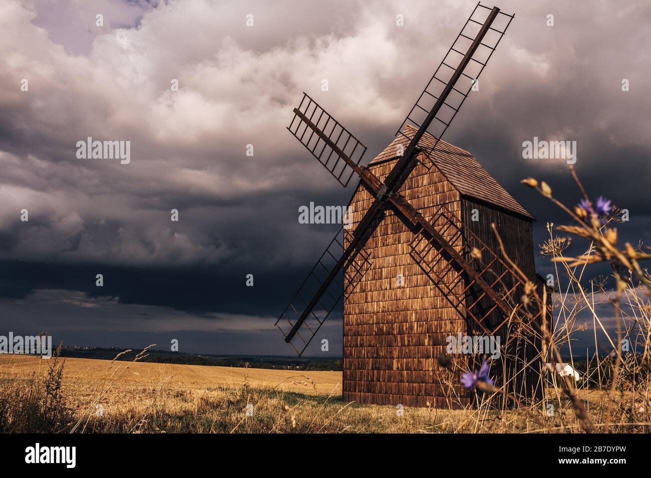 German windmill from 1878. The last of its kind in the Bilovec region ...