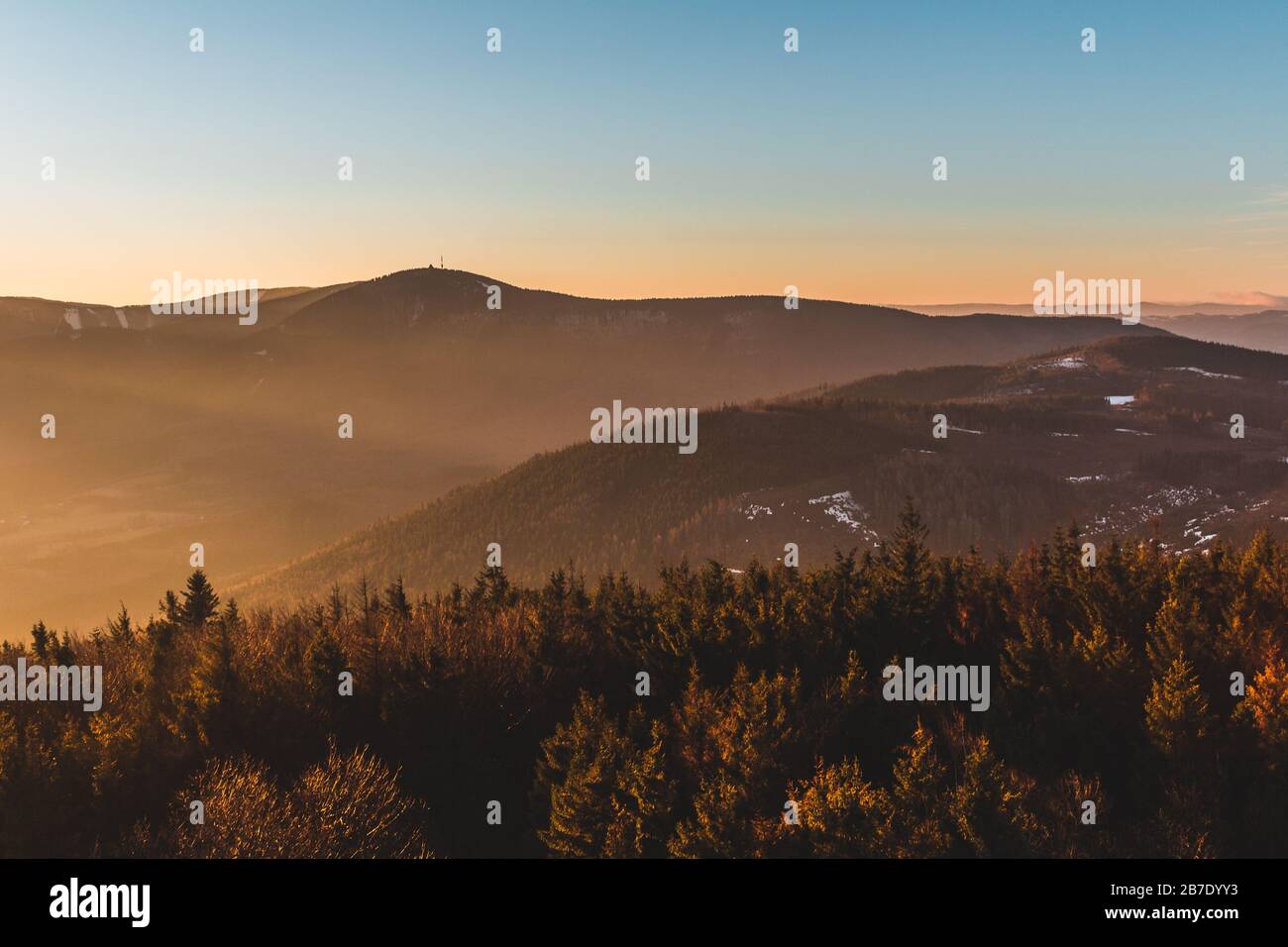 View of the Beskydy Mountains from the lookout tower, Velky Javornik ... View of the Beskydy Mountains from the lookout tower, Velky Javornik ...
