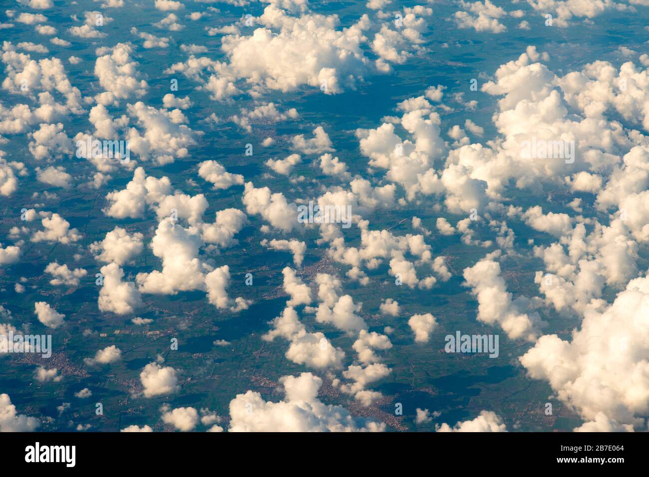 Beautiful landscape aerial view of Above The Clouds in the sky. The ...