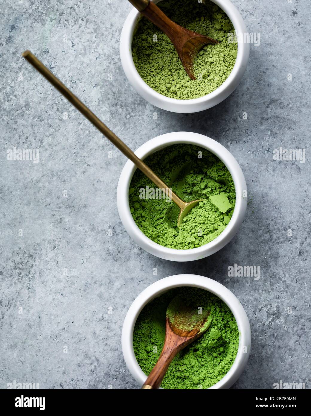 Matcha tea powder in a ceramic bowl Stock Photo - Alamy