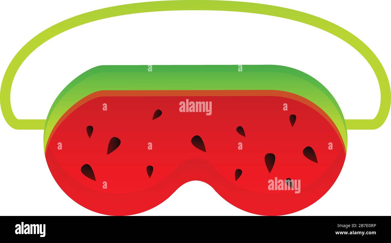 Watermelon print sleeping mask icon. Cartoon of watermelon print ...