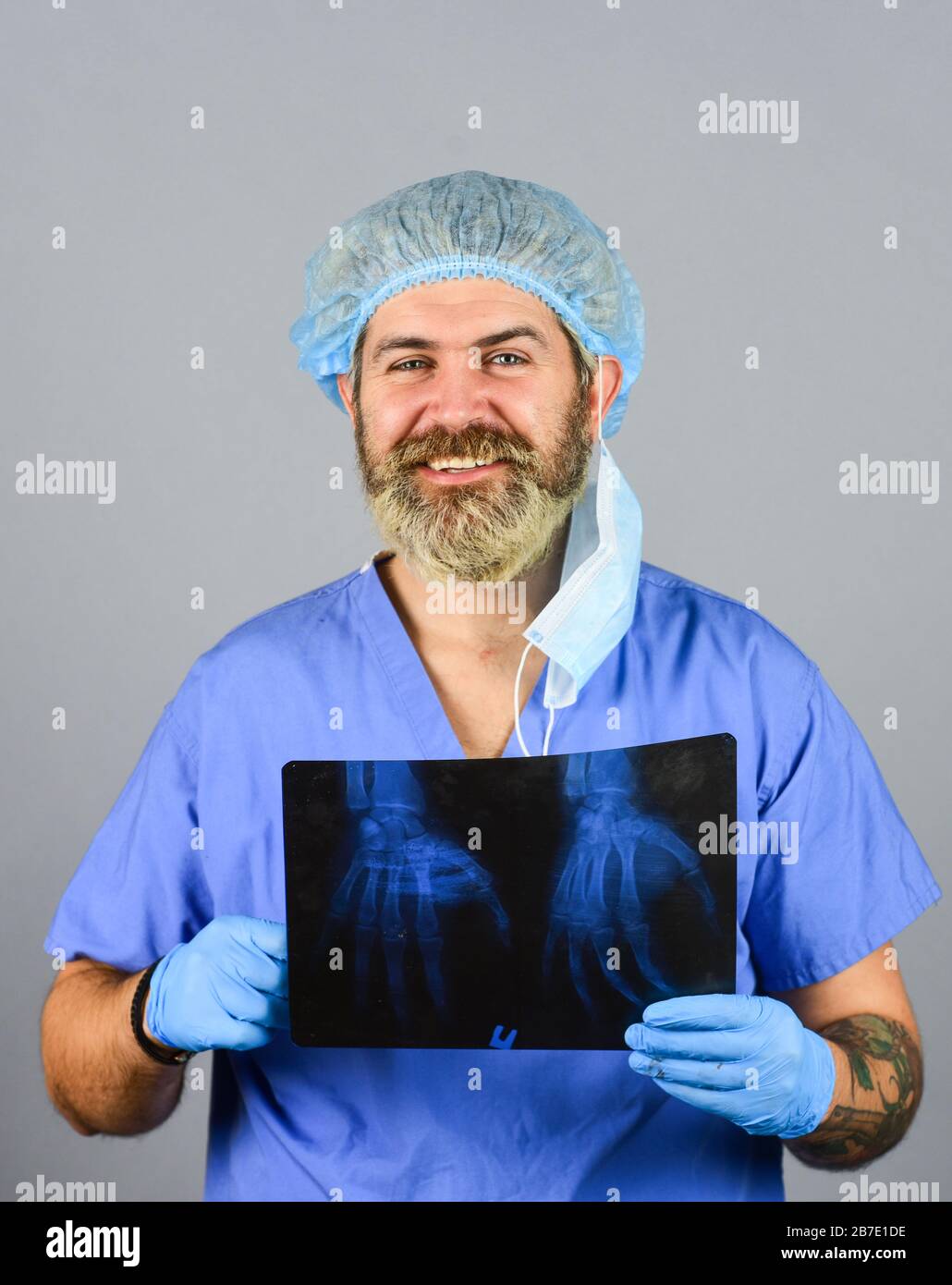 Doctor holds pictures of bones. Fracture and bone damage. Doctor ...