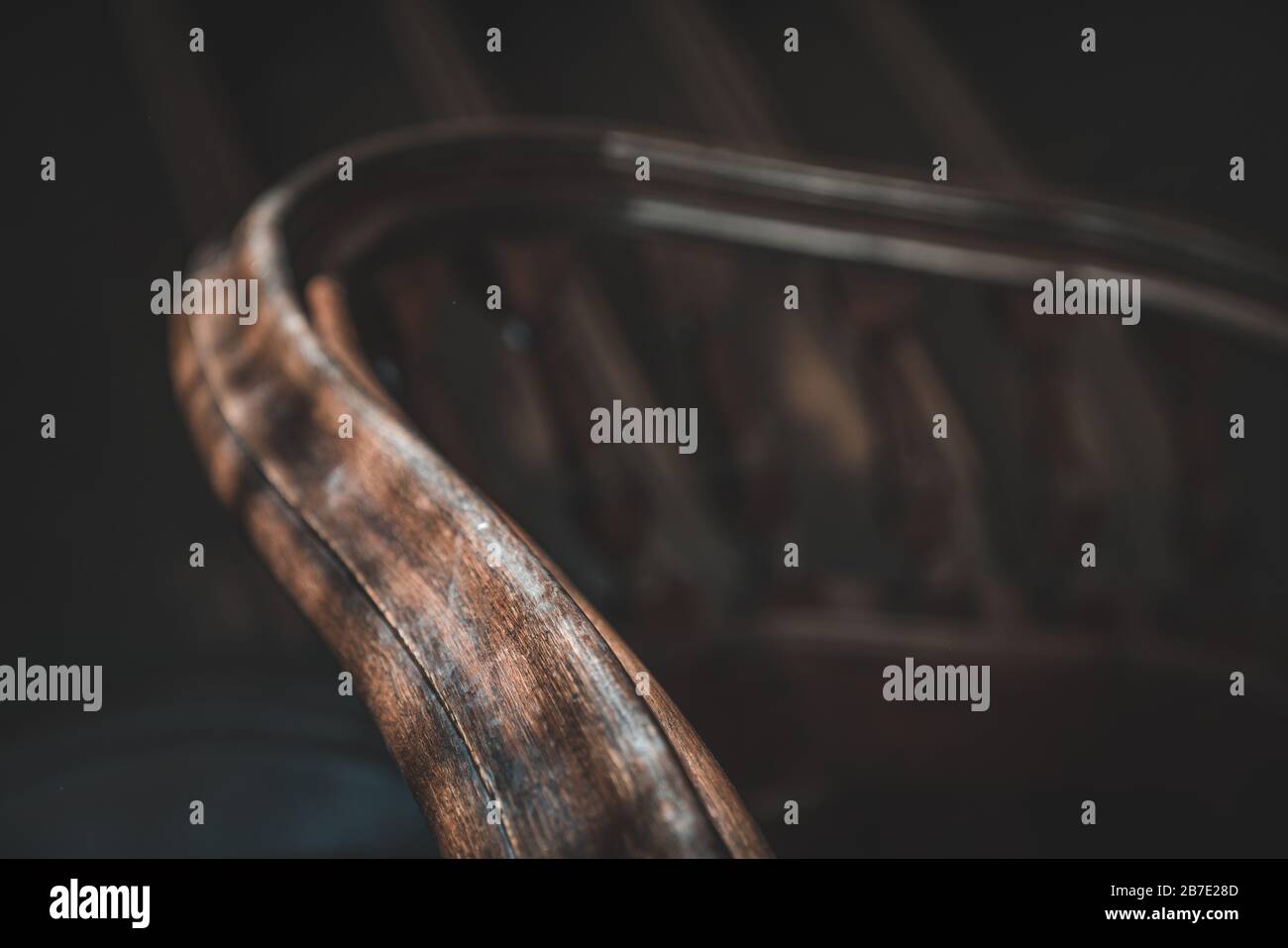 Unique Antique Curvy Wooden Stair Handrail Stock Photo - Alamy