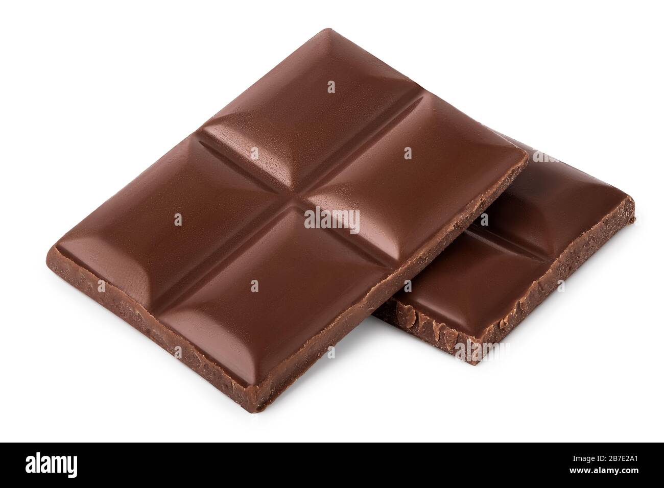 Small dark chocolate pieces isolated on white background with clipping ...