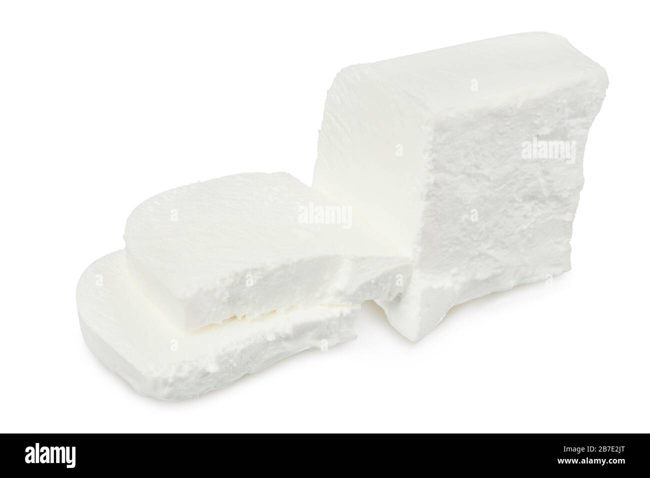 Feta cheese isolated on white background. With clipping path and full ...
