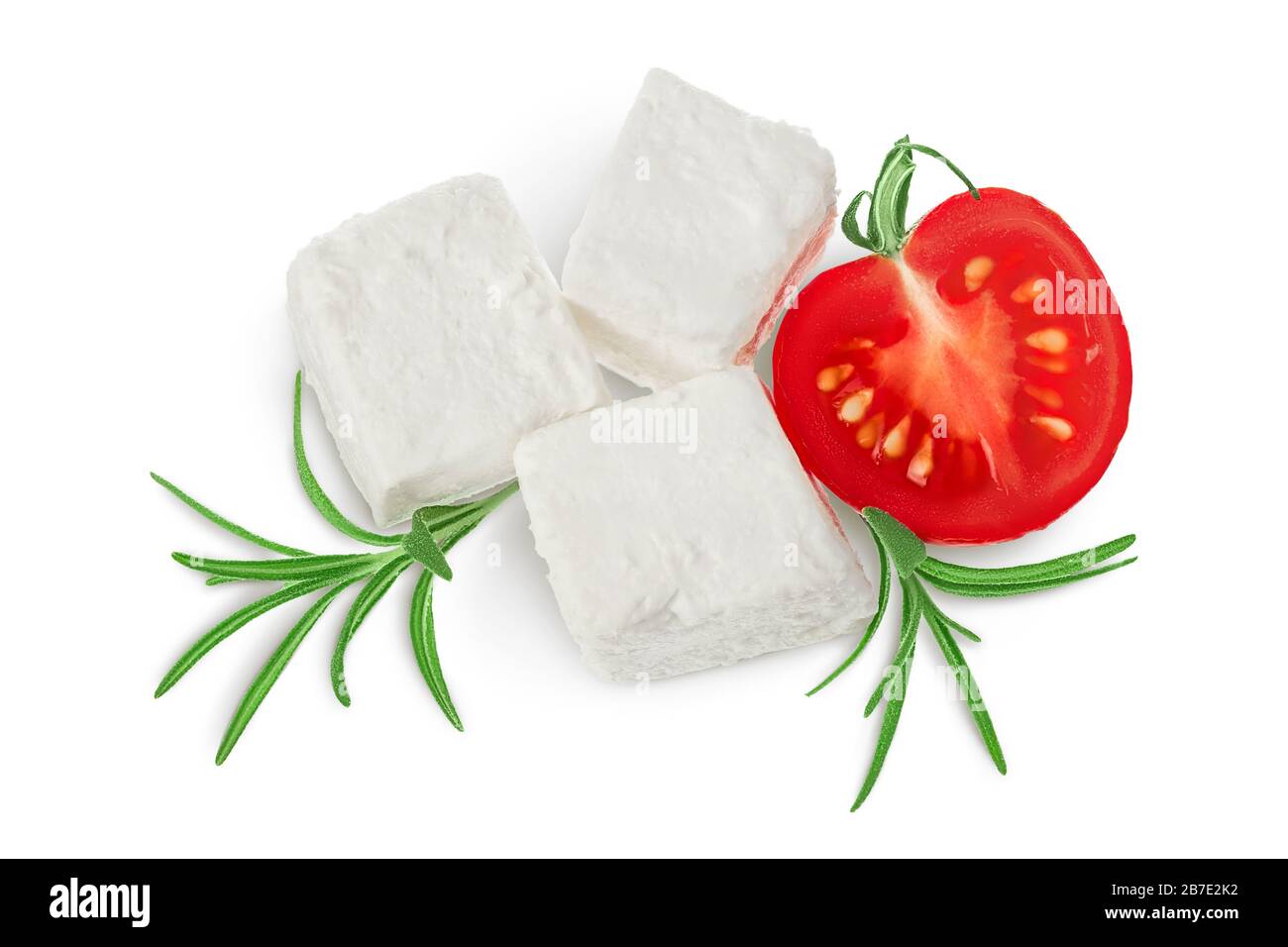 Feta cheese isolated on white background. With clipping path and full ...