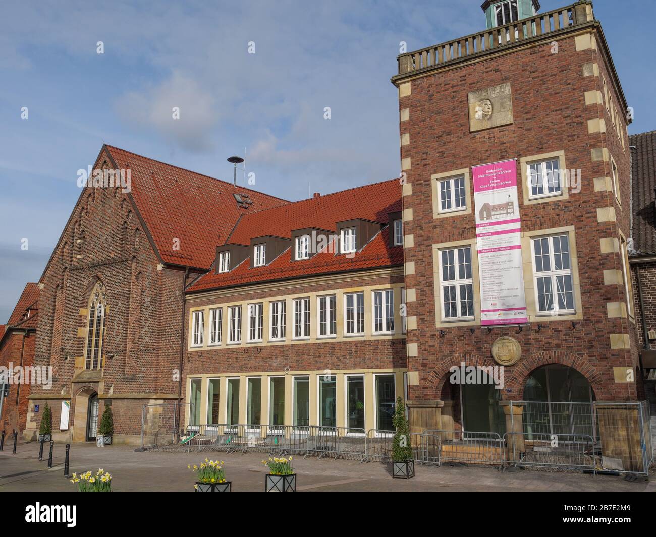 town hall and church Stock Photo - Alamy