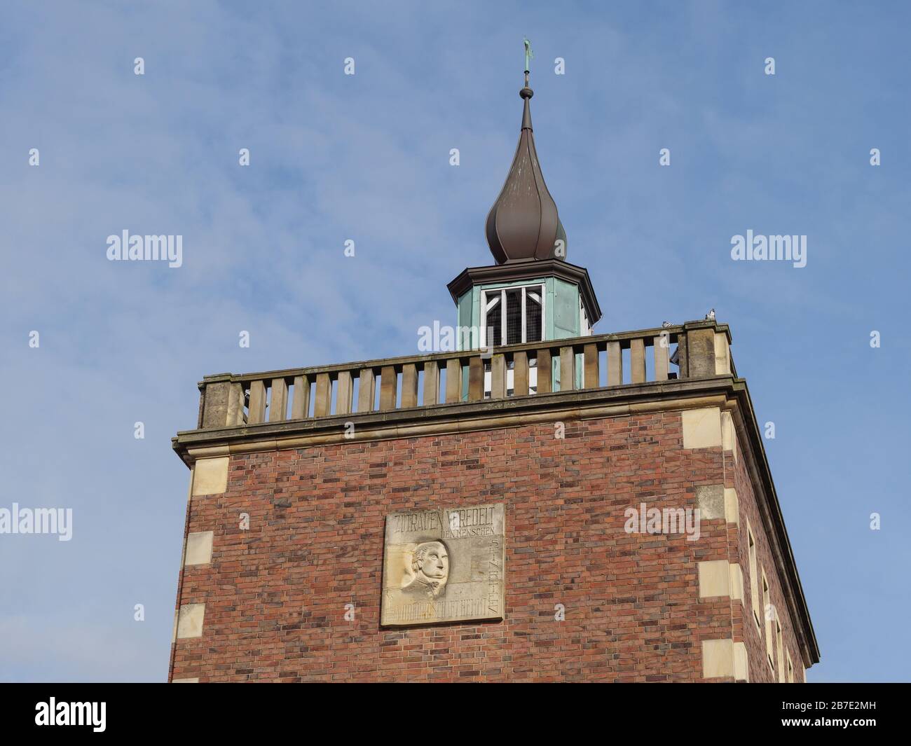 town hall and church Stock Photo - Alamy