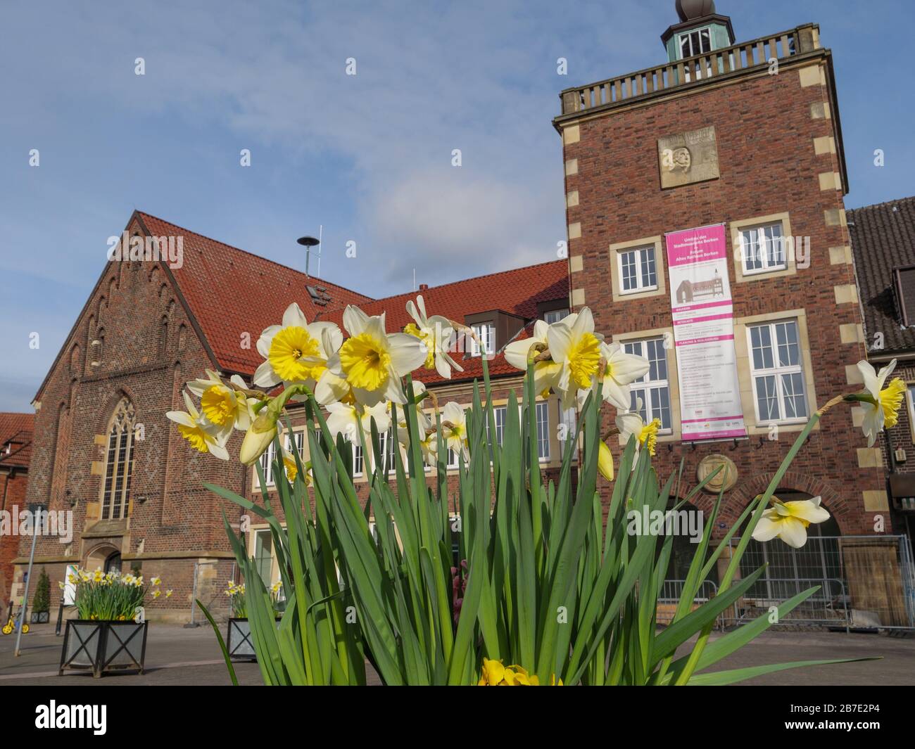 town hall and church Stock Photo - Alamy