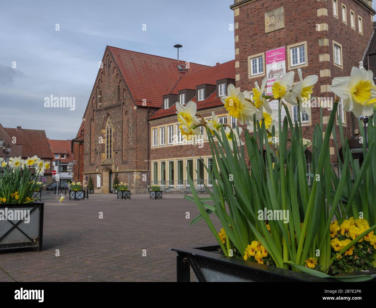 town hall and church Stock Photo - Alamy