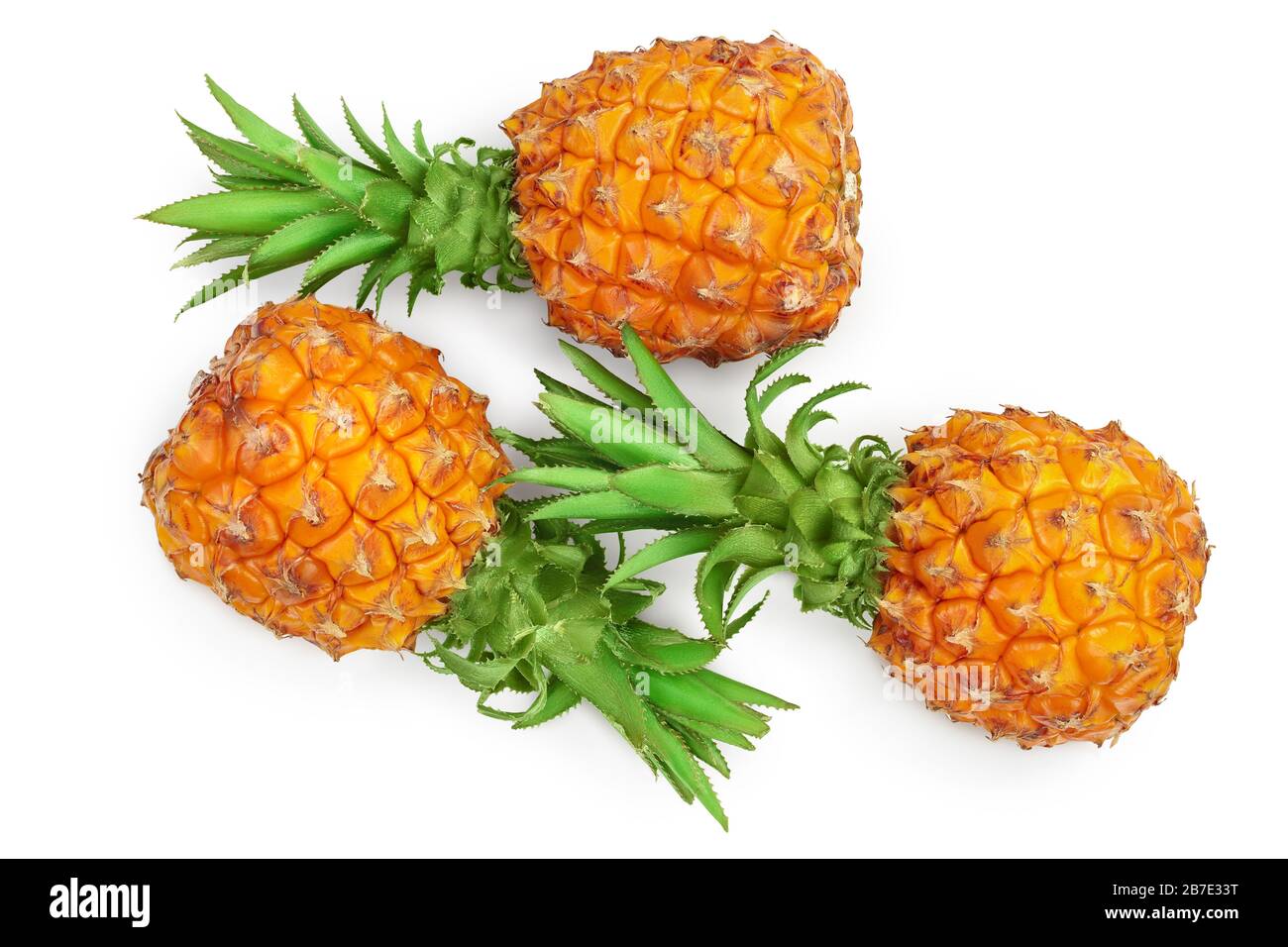 pineapple isolated on white background with clipping path and full ...
