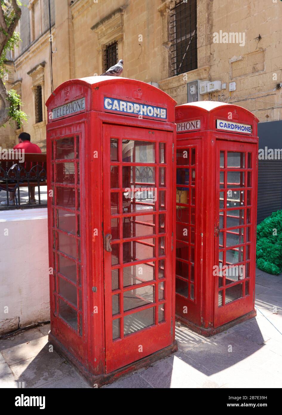 Valletta. Malta. Old Town. Two British style telephone booths Stock ...