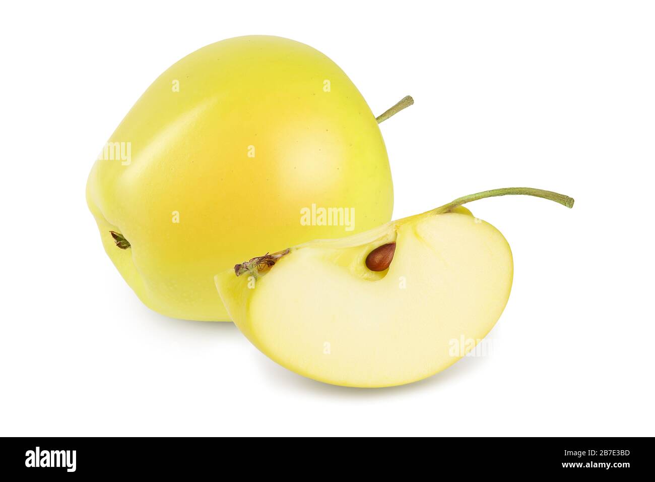 yellow apple isolated on white background with clipping path and full ...