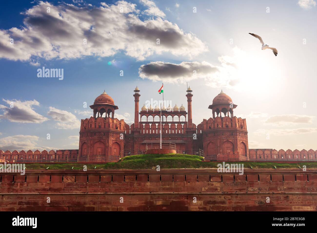 Red Fort of Delhi, India, famous landmark Stock Photo - Alamy