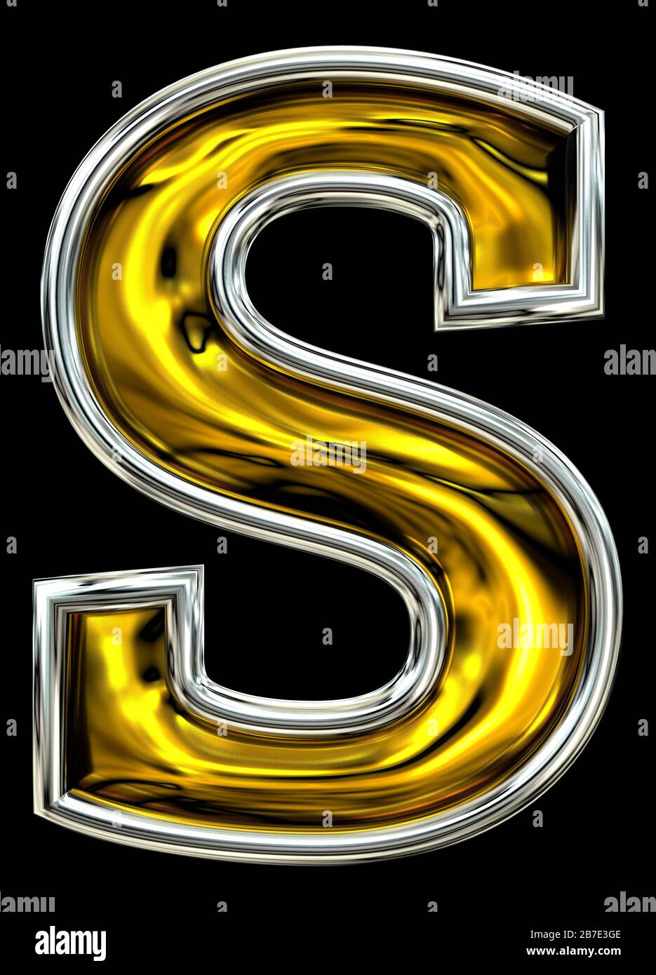 3D rendering. Lowercase Letter s. Fresh Door number style font ...