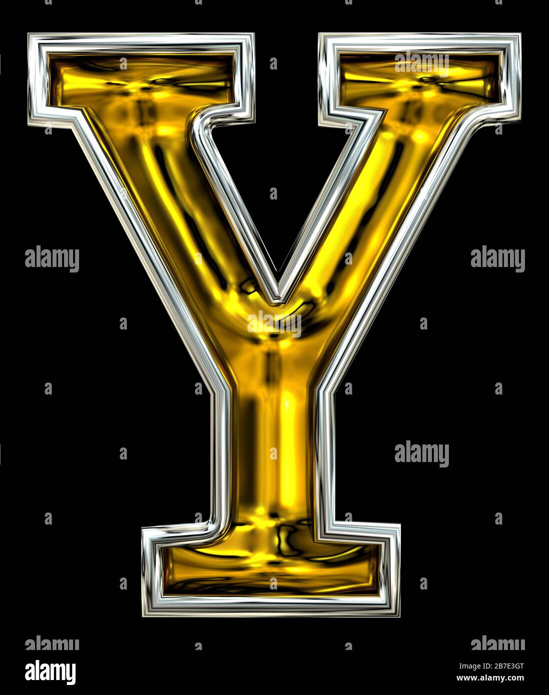 3D rendering. Uppercase Letter Y. Cool Door number style font. Pristine ...