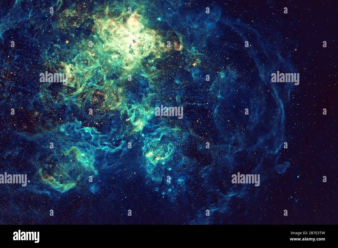 Beautiful space nebula of turquoise color Elements of this image ...