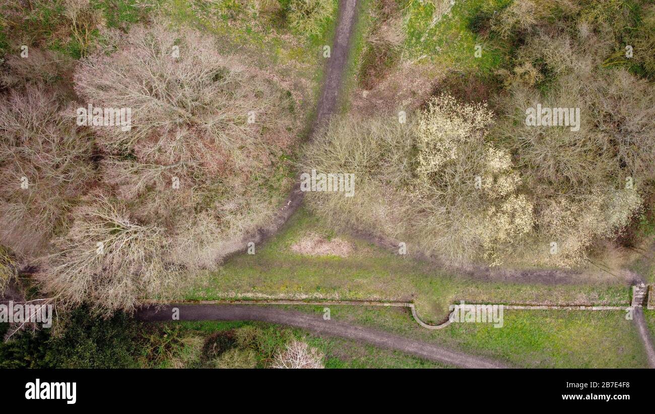 The Terrace wall at Vinters Valley park nature reserve in Maidstone ...