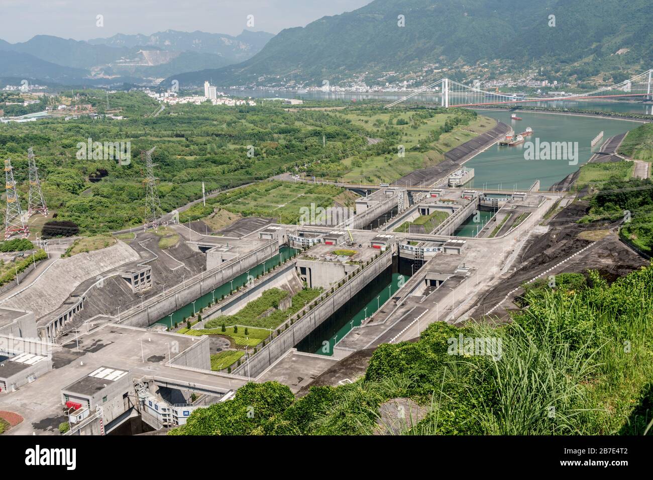 Lower Ship Locks, 3 Gorges Dam, Yangtze River Stock Photo - Alamy